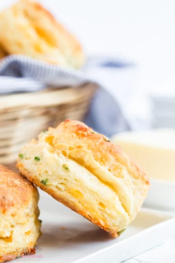 Flaky Cheddar Chive Biscuits - Tastes of Homemade