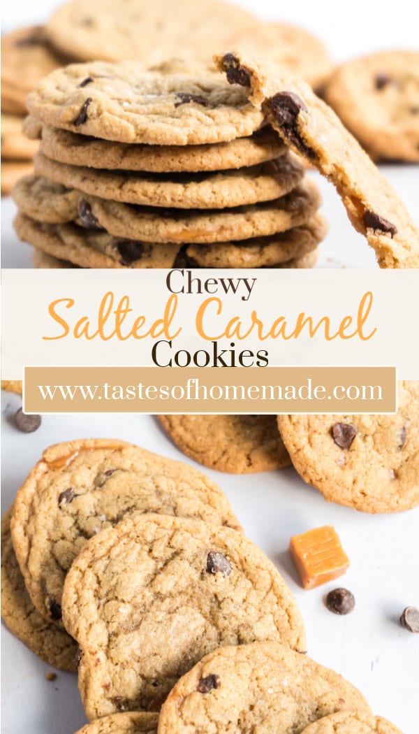 Chewy Salted Caramel Cookies - Tastes of Homemade