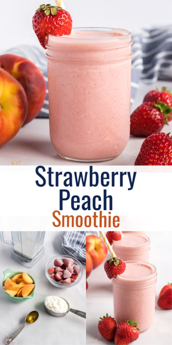 Strawberry Peach Smoothie - Tastes of Homemade