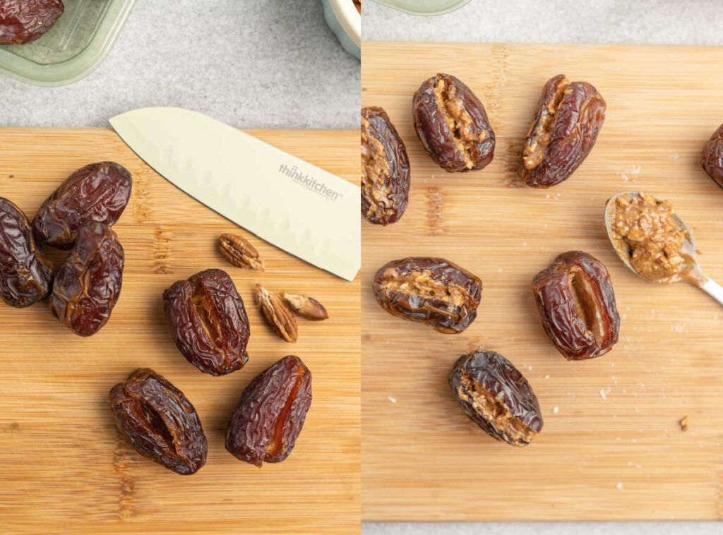 Chocolate Covered Almond Stuffed Dates - Tastes of Homemade