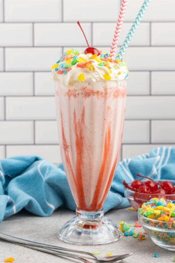 Fruity Pebbles Milkshake - Tastes of Homemade