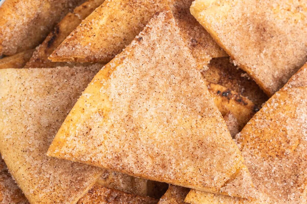 Baked Cinnamon Sugar Pita Chips - Tastes of Homemade