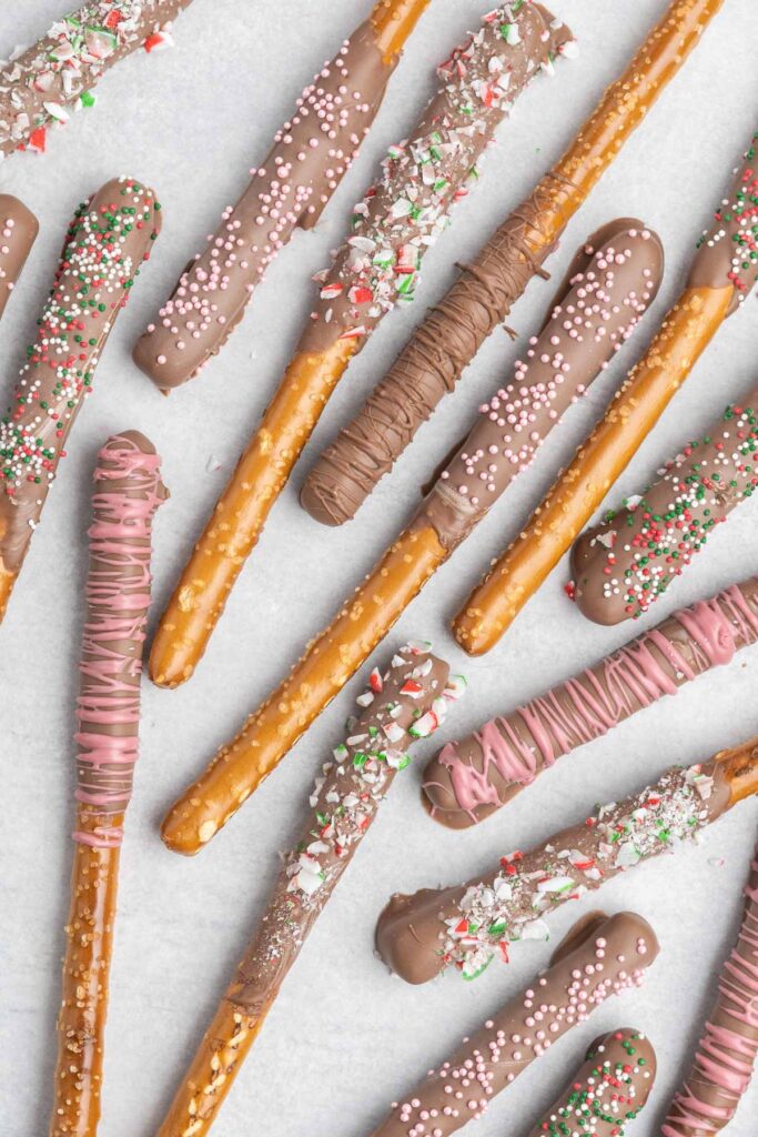 Chocolate Covered Pretzel Rods - Tastes of Homemade