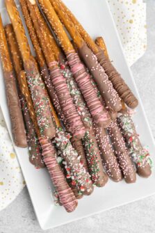 Chocolate Covered Pretzel Rods - Tastes of Homemade