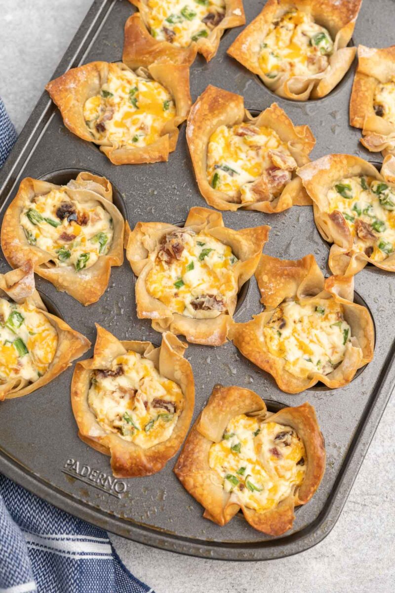 Jalapeno Popper Wonton Cups - Tastes of Homemade