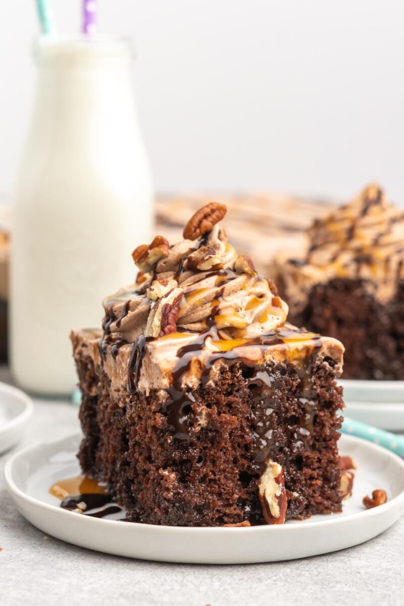 Chocolate Caramel Poke Cake - Tastes of Homemade