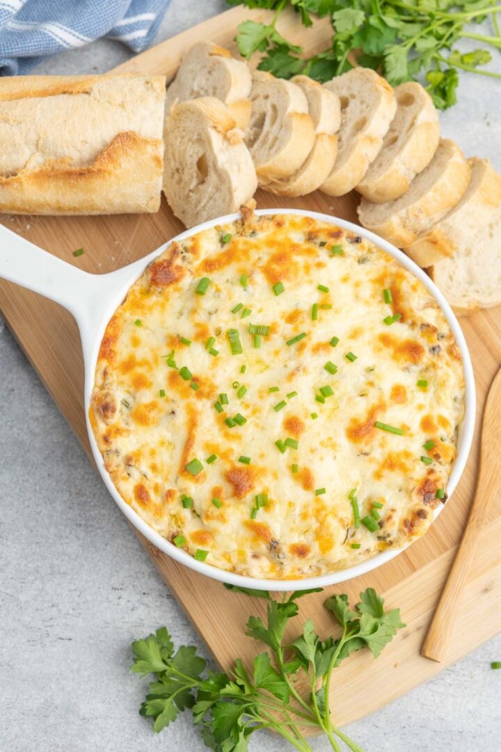 Hot Cheesy Caramelized Leek Dip - Tastes of Homemade