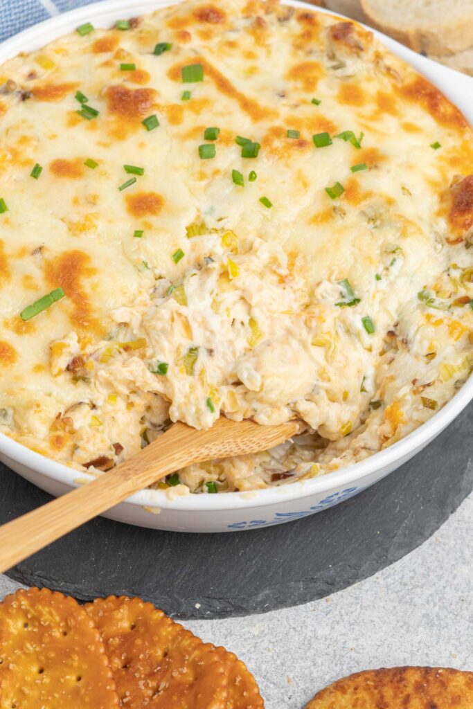 Hot Cheesy Caramelized Leek Dip - Tastes of Homemade