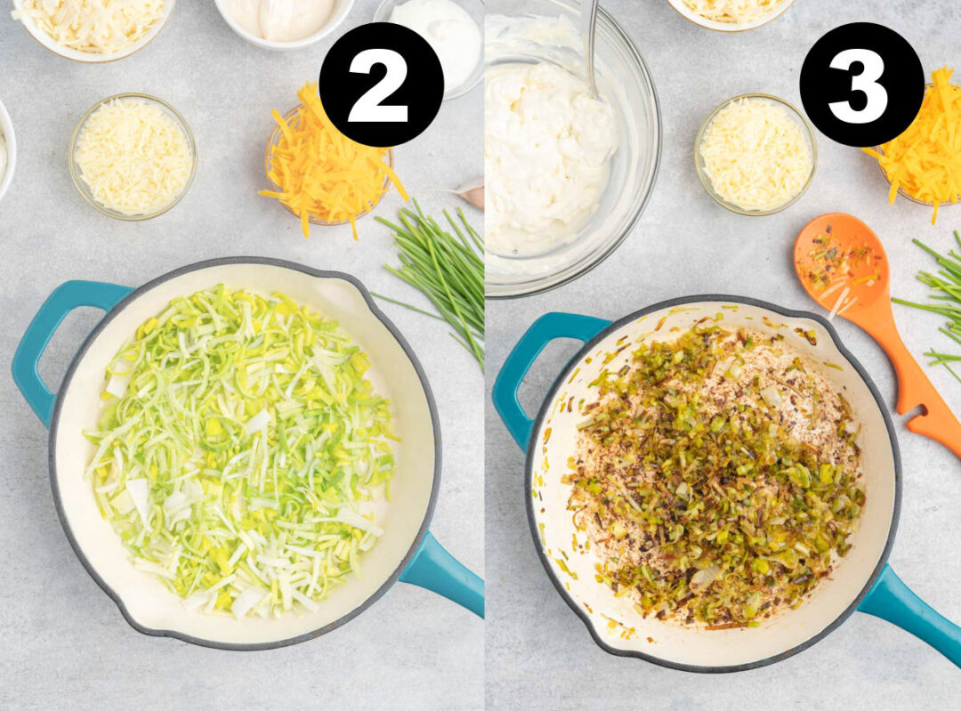 Hot Cheesy Caramelized Leek Dip - Tastes of Homemade