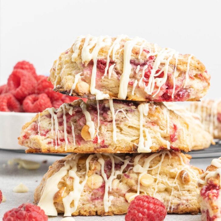 Raspberry White Chocolate Chip Scones - Tastes of Homemade