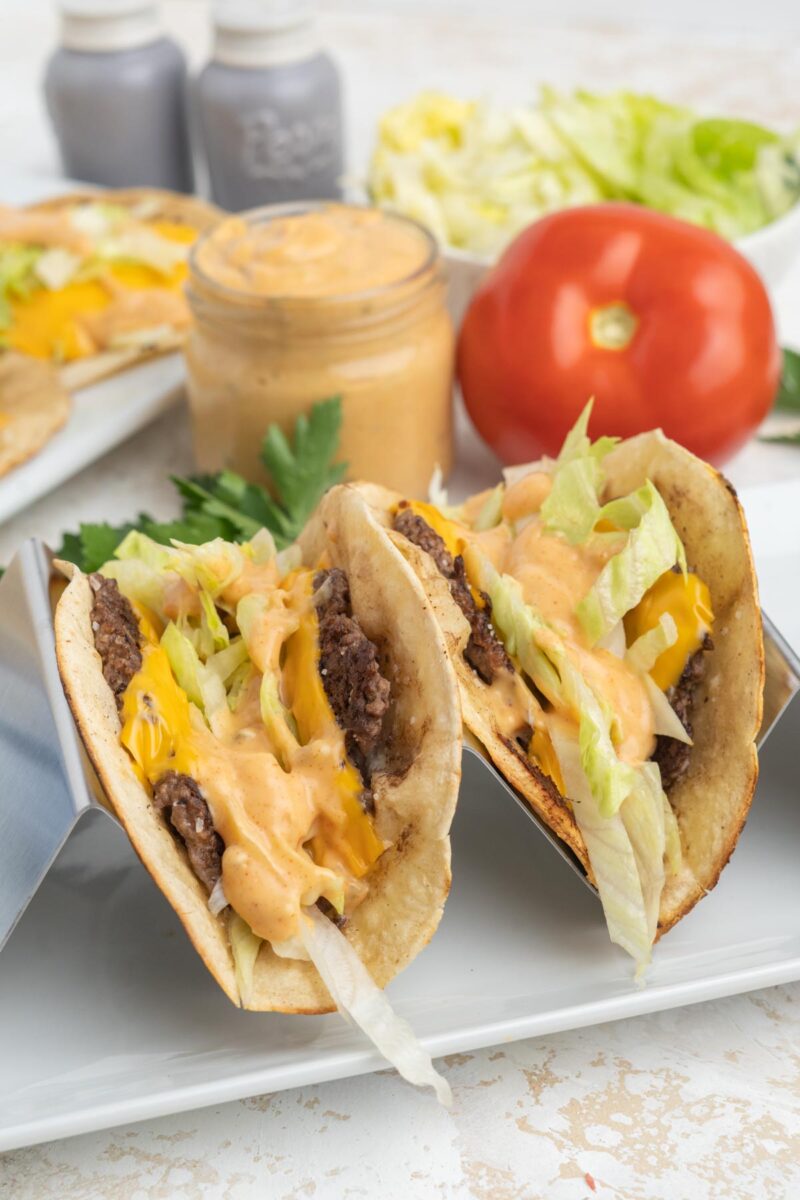 Smash Burger Tacos (Blackstone Grill Recipe) - Tastes of Homemade