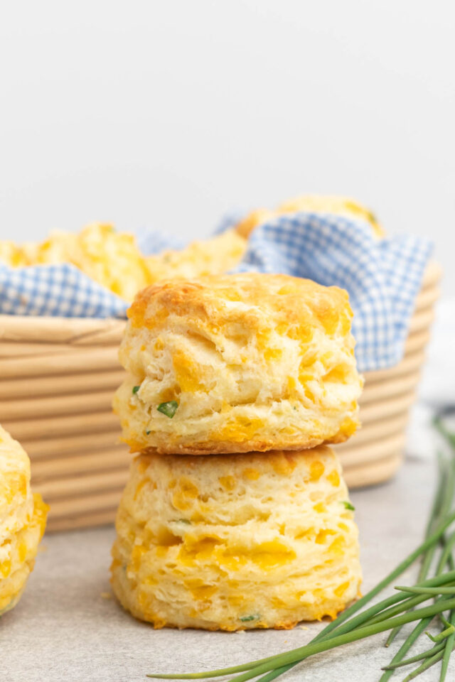 Flaky Cheddar Chive Biscuits - Tastes of Homemade